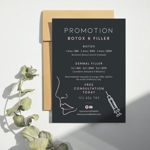 DIY Botox Filler Promotion Beauty Flyer Templates, Editable Printable ...