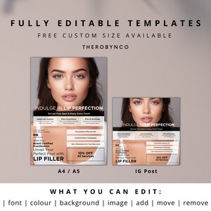 DIY Lip Filler Beauty Flyer Templates Design, Lip Augmentation Packages ...