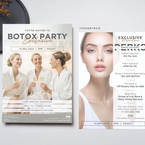 DIY Botox Party Promotional Beauty Flyer Templates, Editable Printable ...