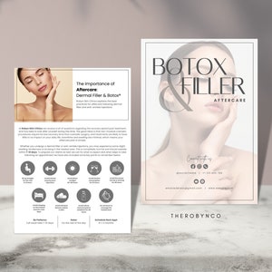 DIY Botox Filler Aftercare Leaflet Card Design Mini Templates, Editable ...