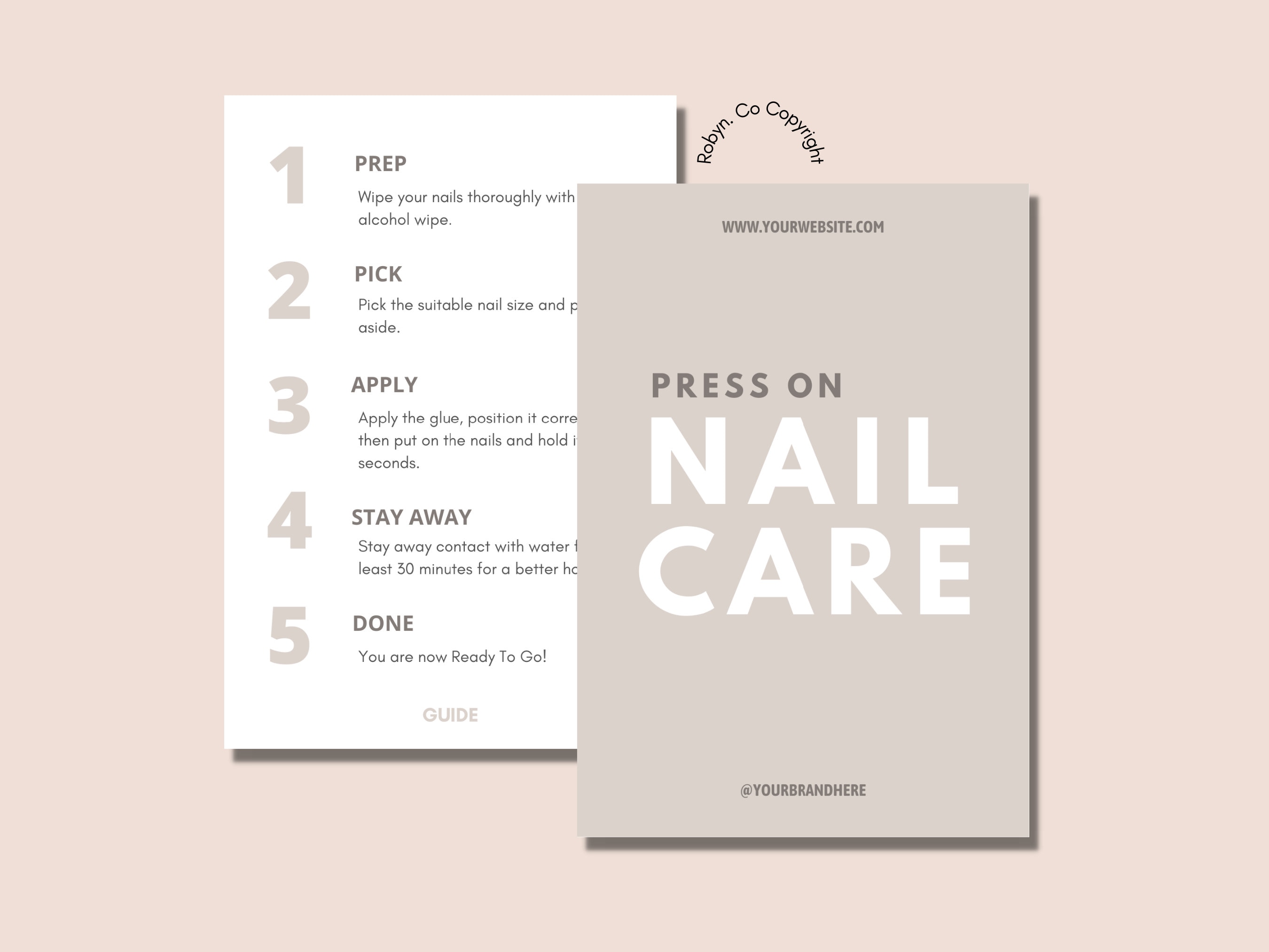How to Apply Press on Nails Guide Templates Press on Nails - Etsy