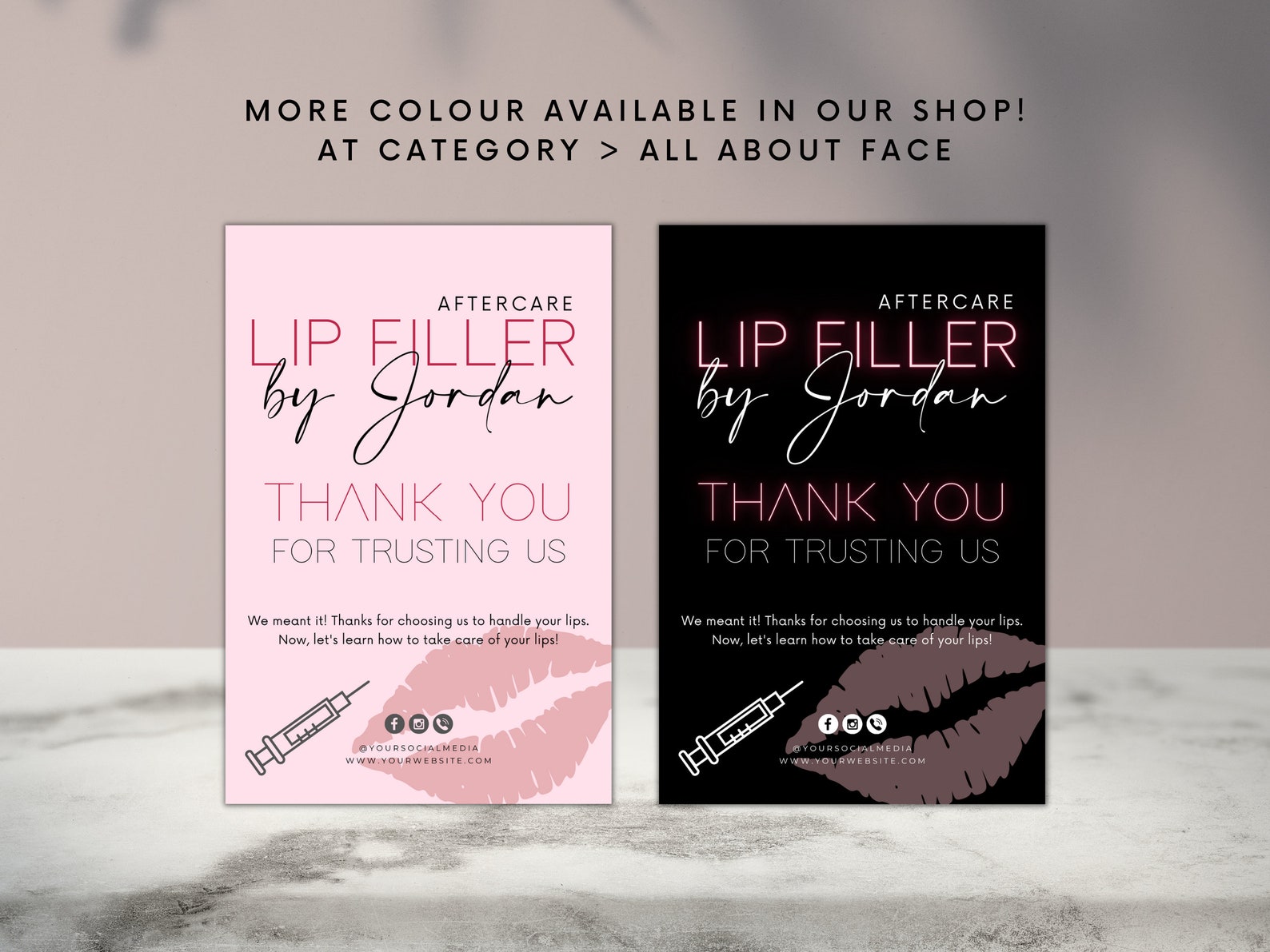 DIY Lip Filler Aftercare Card Templates Design Instant - Etsy