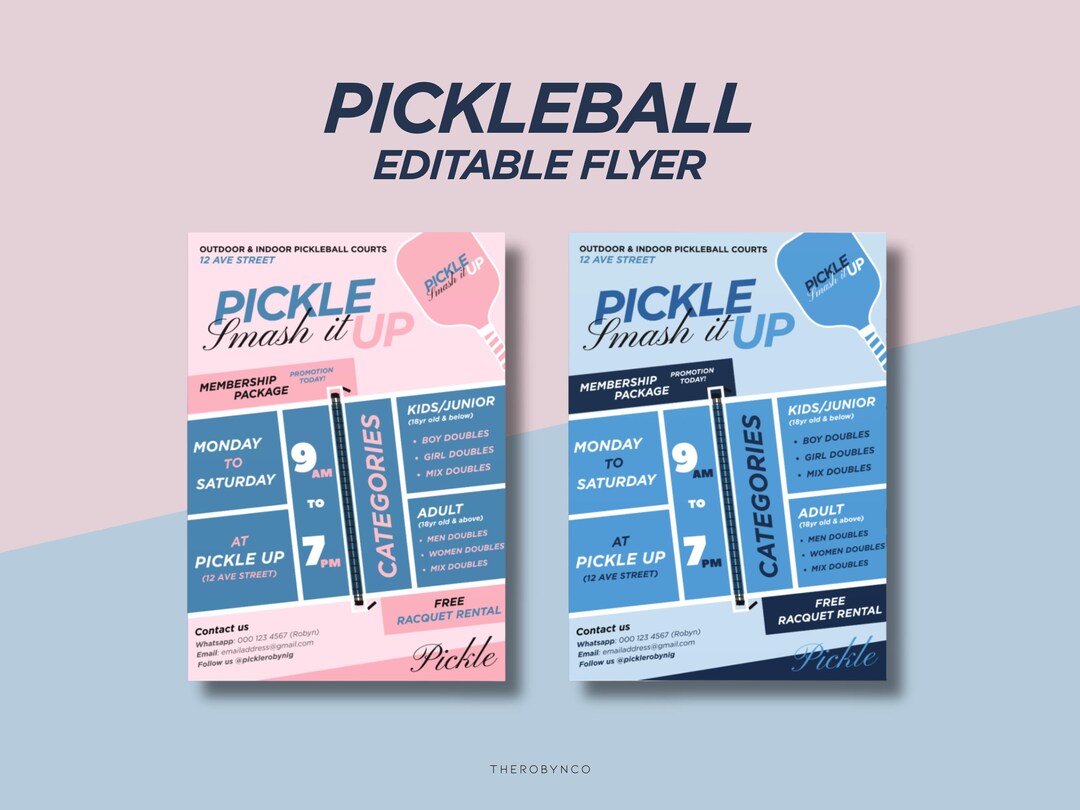 Pickleball Court Flyer Templates Design Trendy Modern Minimalist, Fully ...