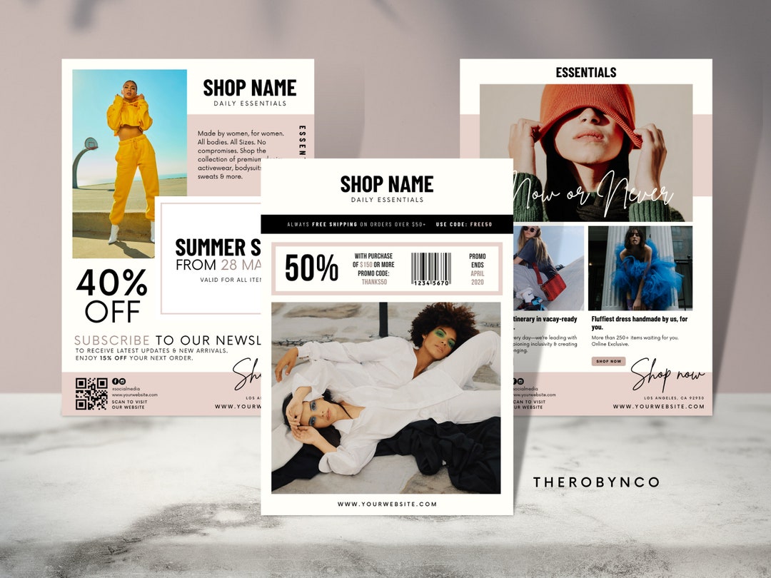 DIY Fashion Flyer Templates Design, Editable Printable, Feminine ...