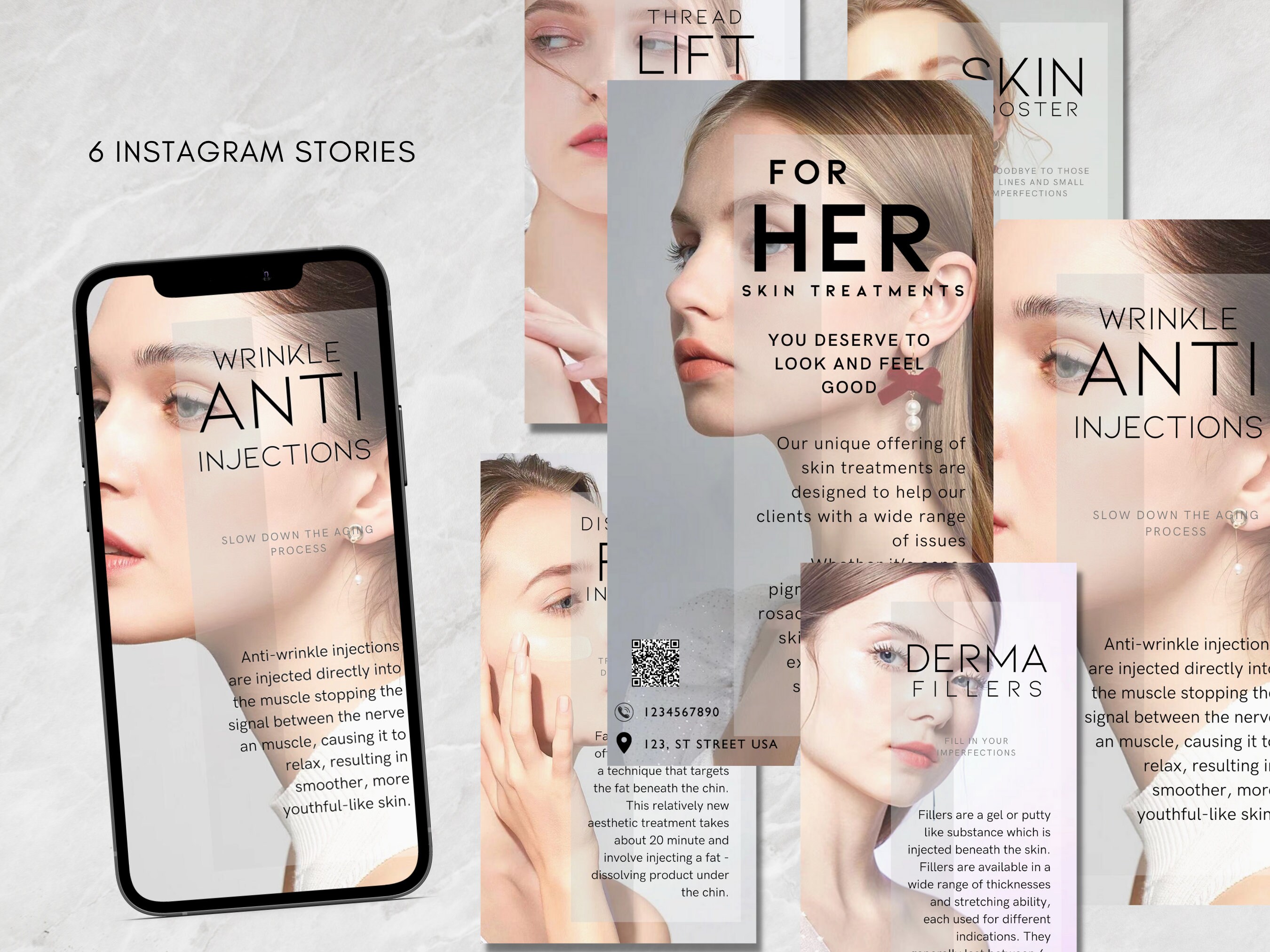Editable Aesthetic Trifold Brochure Skin Care Spa Brochure - Etsy