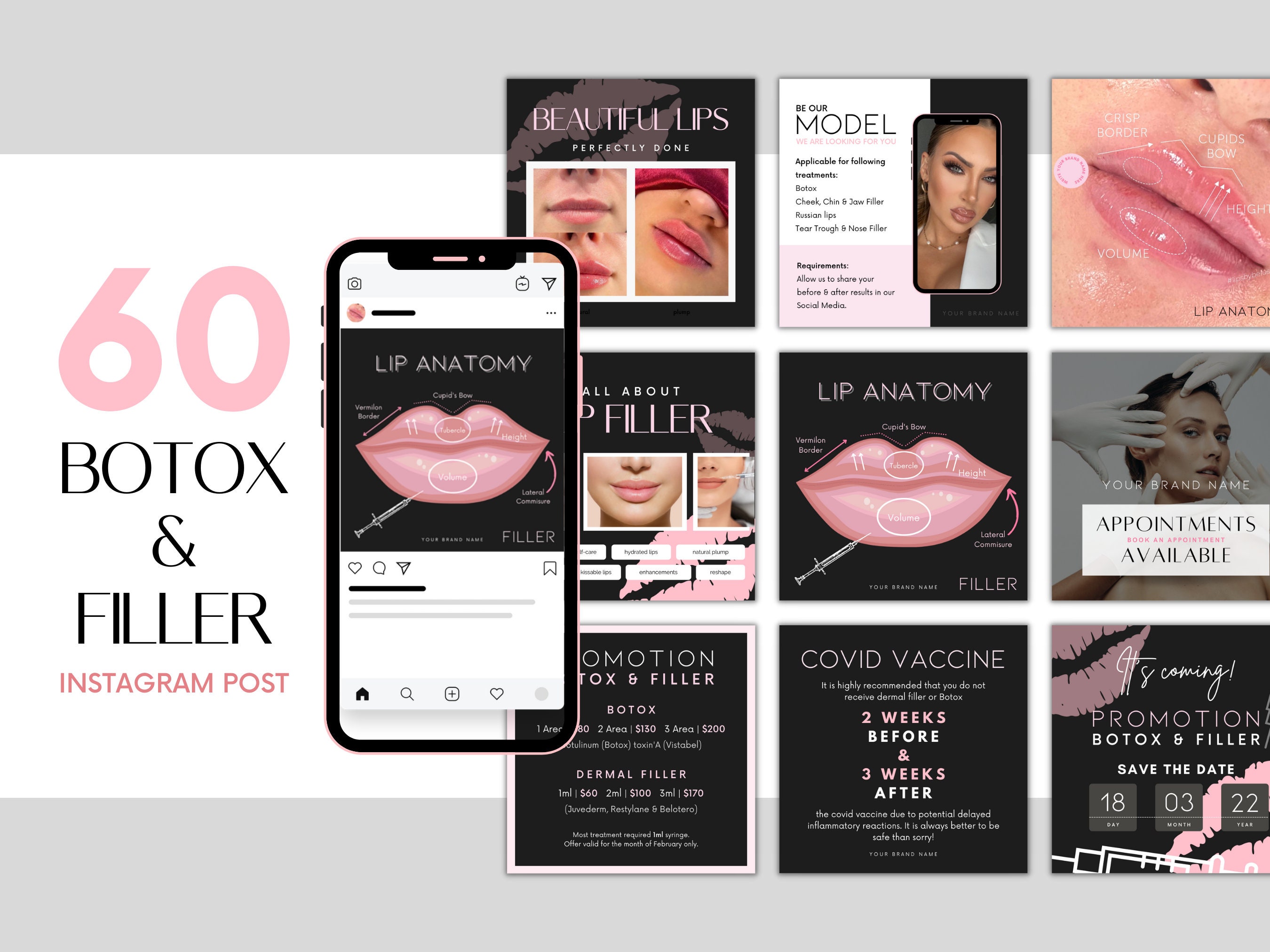 DIY 60 Botox and Filler Instagram Post Templates Content - Etsy Australia