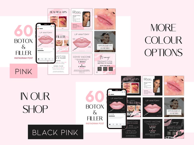 DIY 60 Botox and Filler Instagram Post Templates Content | Etsy