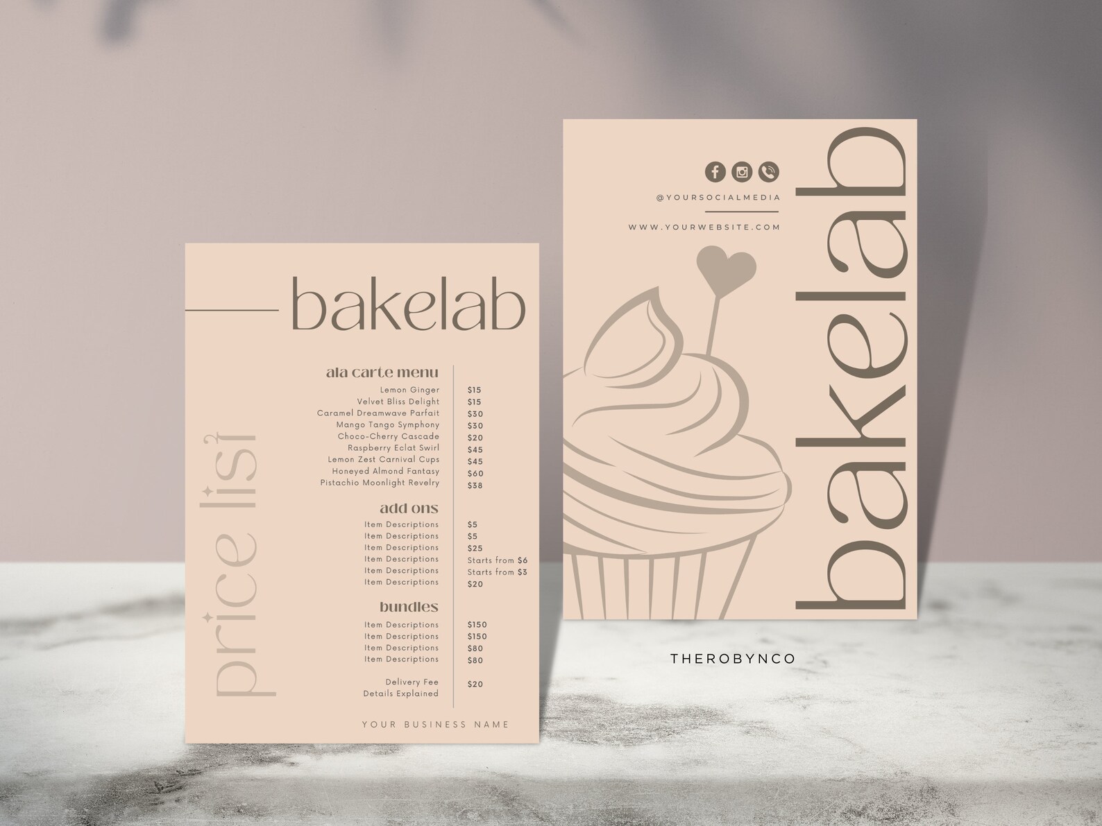 DIY Bakery Shop Price List Templates, Editable Printable, Instant ...