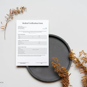 Medical History Verification Form, Proof of Medical Treatment Form ...