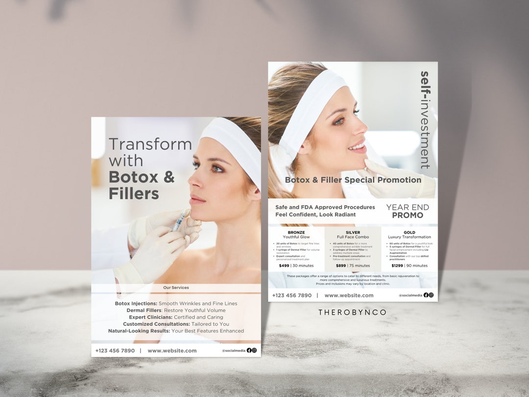 DIY Botox Dermal Filler Package Flyer Templates Design, Brand Awareness ...