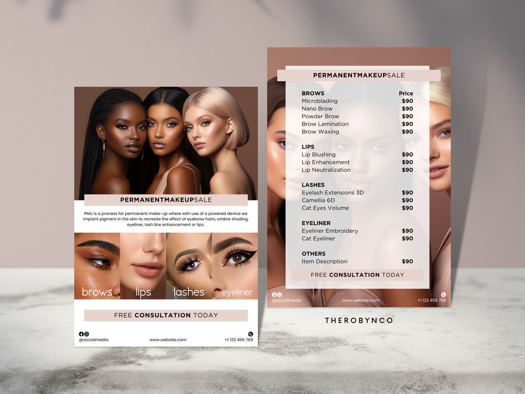PMU Beauty Flyer Brand Awareness Templates, Hair Nail Makeup Salon ...
