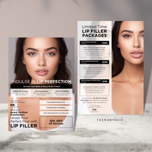 DIY Lip Filler Beauty Flyer Templates Design, Lip Augmentation Packages ...