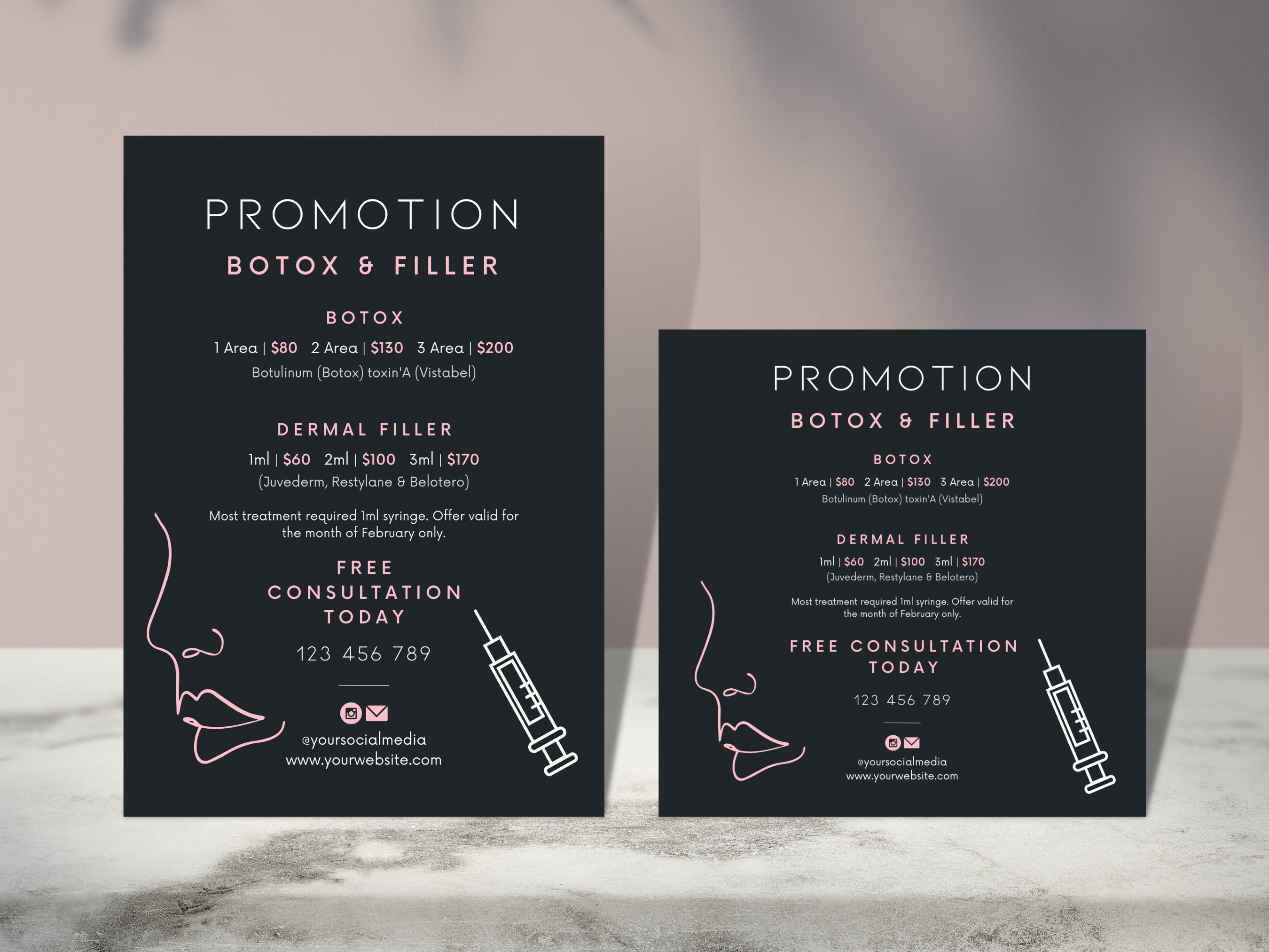 DIY Botox Filler Promotion Beauty Flyer Templates Editable - Etsy