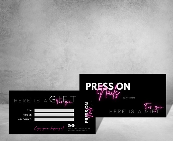 DIY Gift Card Templates Cash Fully Editable Printable - Etsy