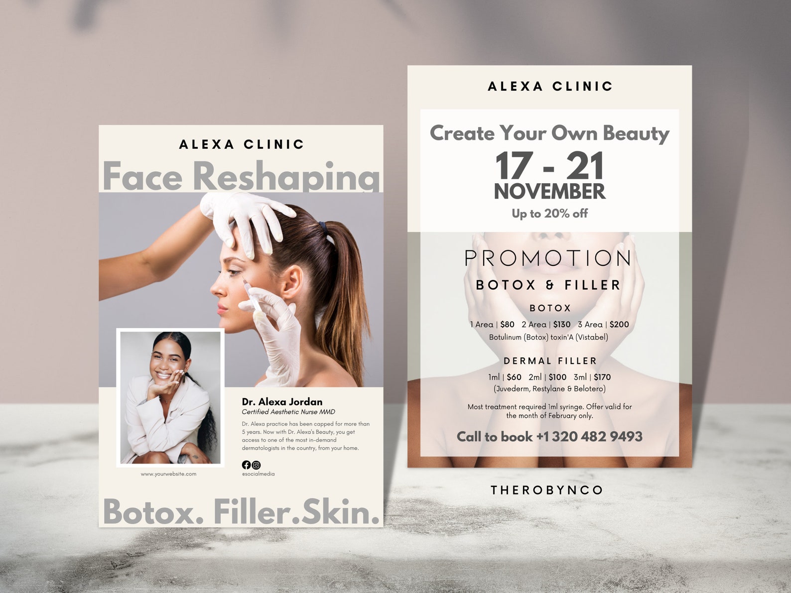 DIY Botox Dermal Filler Beauty Flyer Templates Design Brand - Etsy
