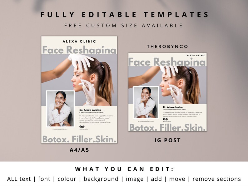 DIY Botox Dermal Filler Beauty Flyer Templates Design, Brand Awareness ...