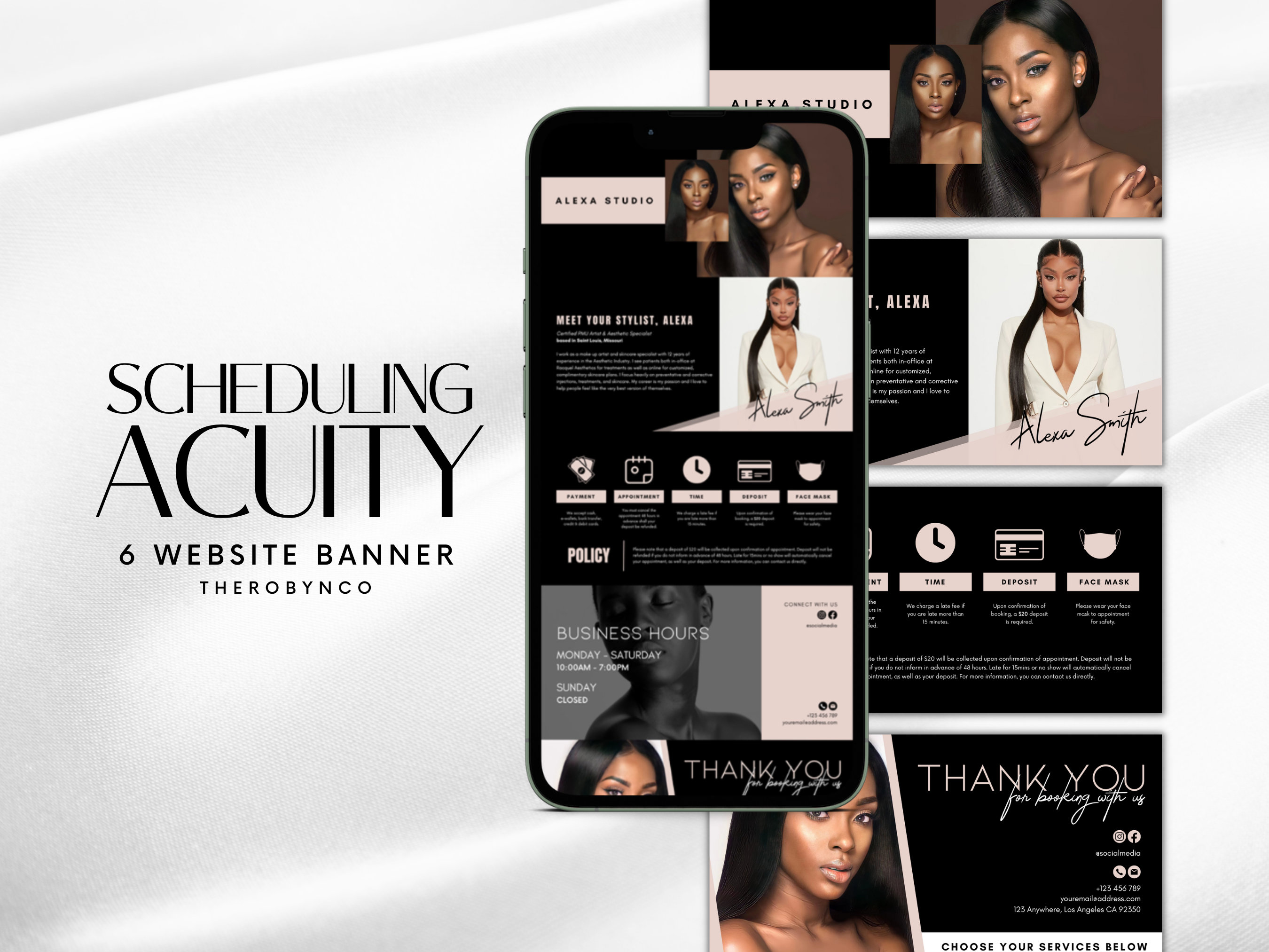 DIY Acuity Site Acuity Scheduling Banner Templates Booking - Etsy