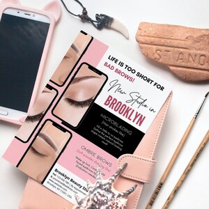PMU Microblading Brows Flyer Promo Design Templates, Editable ...