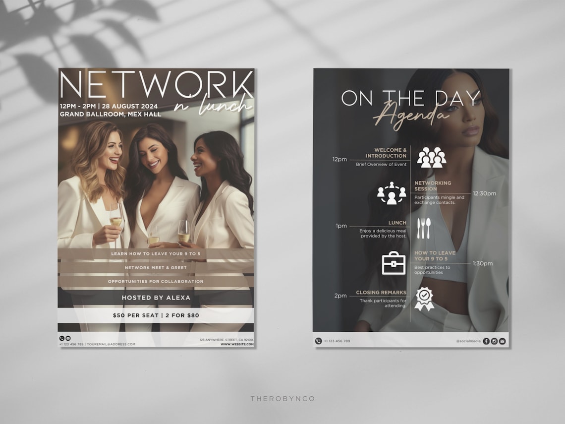 DIY Network Lunch Flyer Templates Design, Networking Women's ...