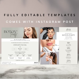 DIY Botox Party Promotional Beauty Flyer Templates, Editable Printable ...