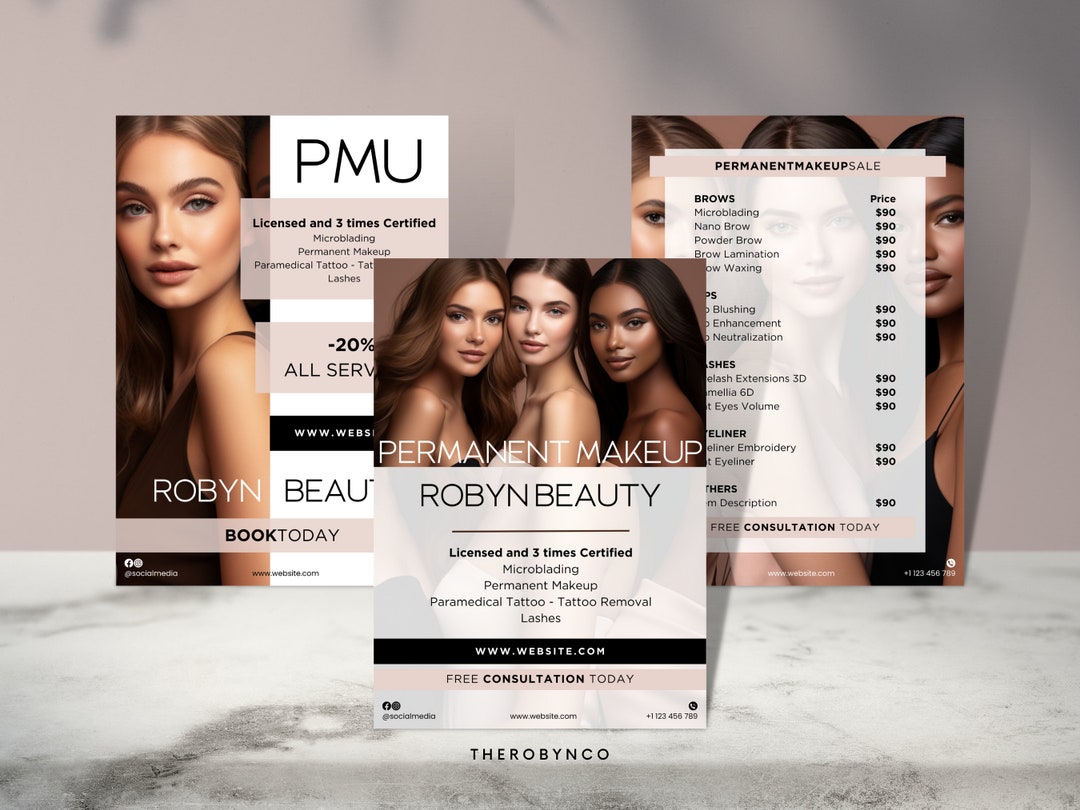 PMU Beauty Flyer Brand Awareness Templates, Hair Nail Makeup Salon ...