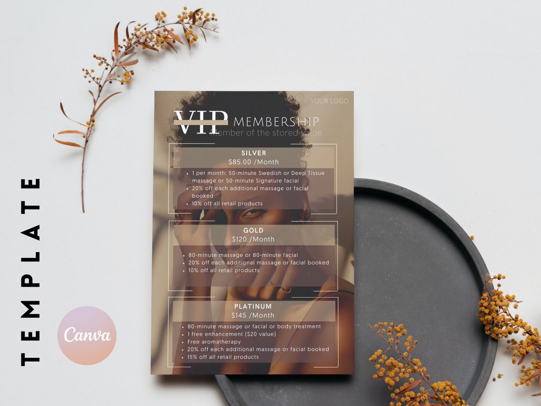 Beauty Salon VIP Membership Flyer Template, Flyer Catalog , Menu Sell ...