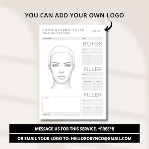 Botox and Dermal Filler Face Lip Treatment Record Form PDF, Patient ...