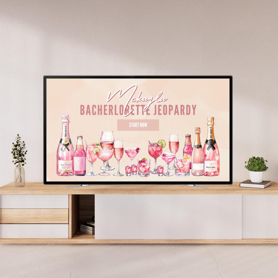 Pink Bachelorette Jeopardy Party Templates, Custom Bridal Shower Party ...