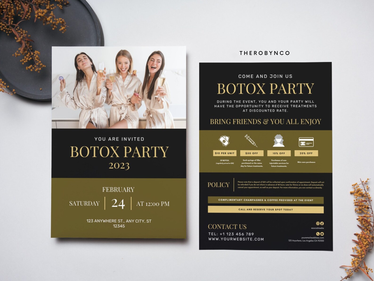 DIY Botox Party Promotional Beauty Flyer Templates, Editable Printable ...