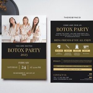 DIY Botox Party Promotional Beauty Flyer Templates, Editable Printable ...