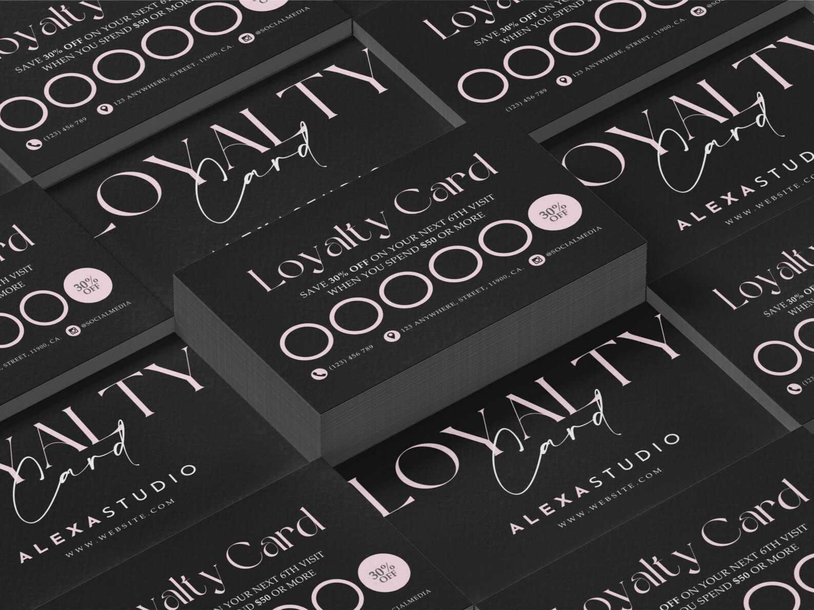 DIY Beauty Loyalty Card Templates Design, Beauty Business Card Royalty ...