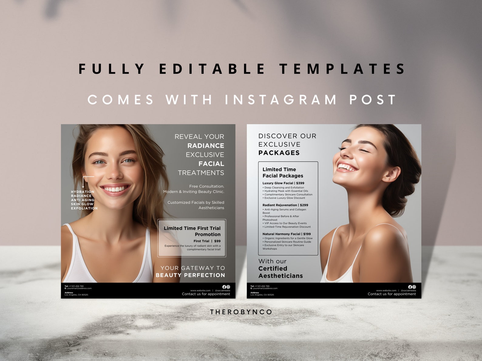 Beauty Facial Salon Flyer Templates Design, Modern, Membership Package ...