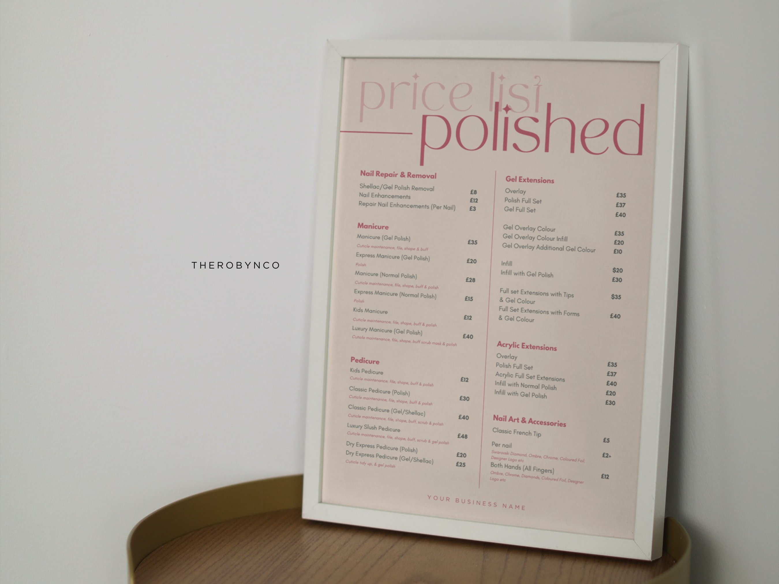 DIY Full Nail Salon Price List Design Templates, Pre Made Editable ...