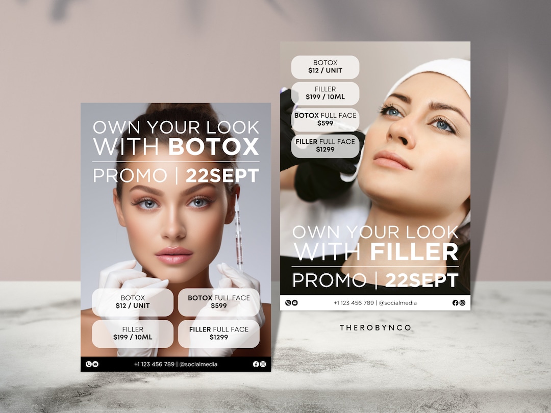 DIY Botox Dermal Filler Beauty Flyer Templates Design, Brand Awareness ...