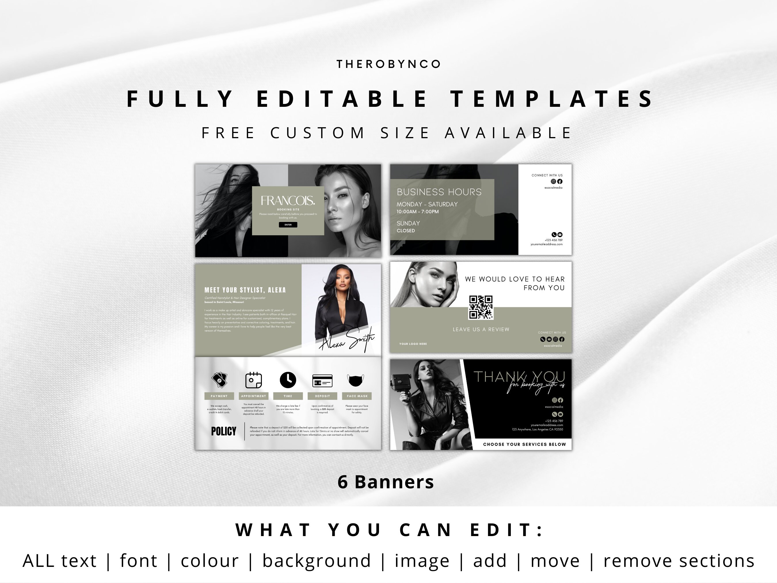 DIY Acuity Site Acuity Scheduling Banner Templates Booking - Etsy