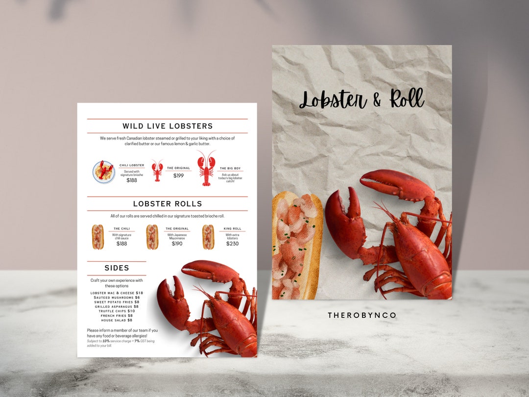 Red Lobster Menu Price List Templates Design, Restaurant Menu, Services ...