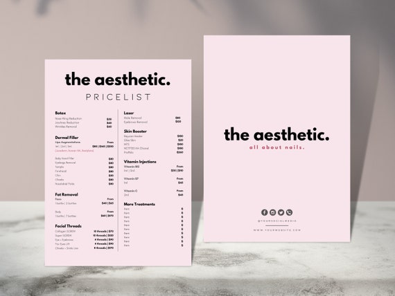 DIY Aesthetic Price List Design Templates Pre Made Complete | Etsy