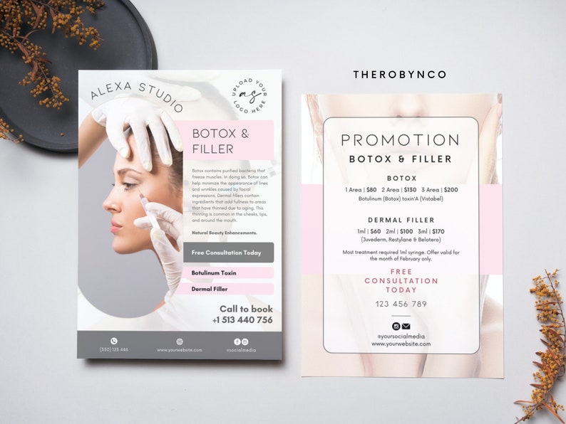 DIY Botox Dermal Filler Beauty Flyer Templates Design, Brand Awareness ...
