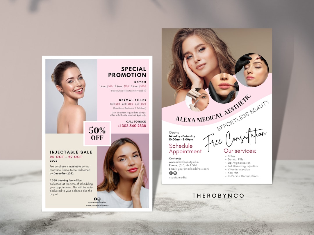 DIY Botox Dermal Filler Beauty Flyer Templates Design, Brand Awareness ...