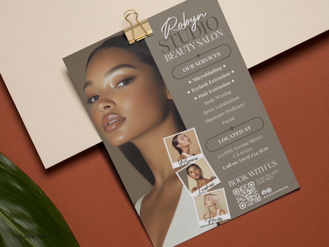 DIY Beauty Salon Flyer Templates Design, Hair Nail Makeup Salon ...