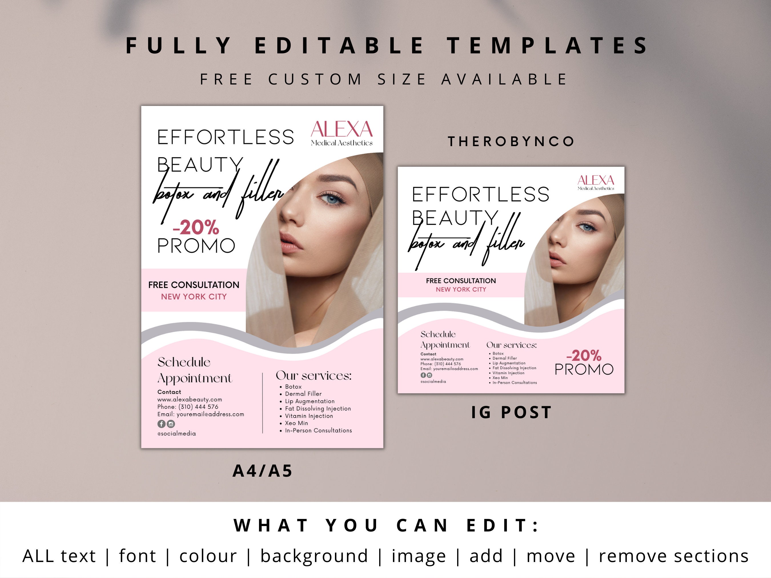 DIY Botox Dermal Filler Beauty Flyer Templates Design Brand - Etsy