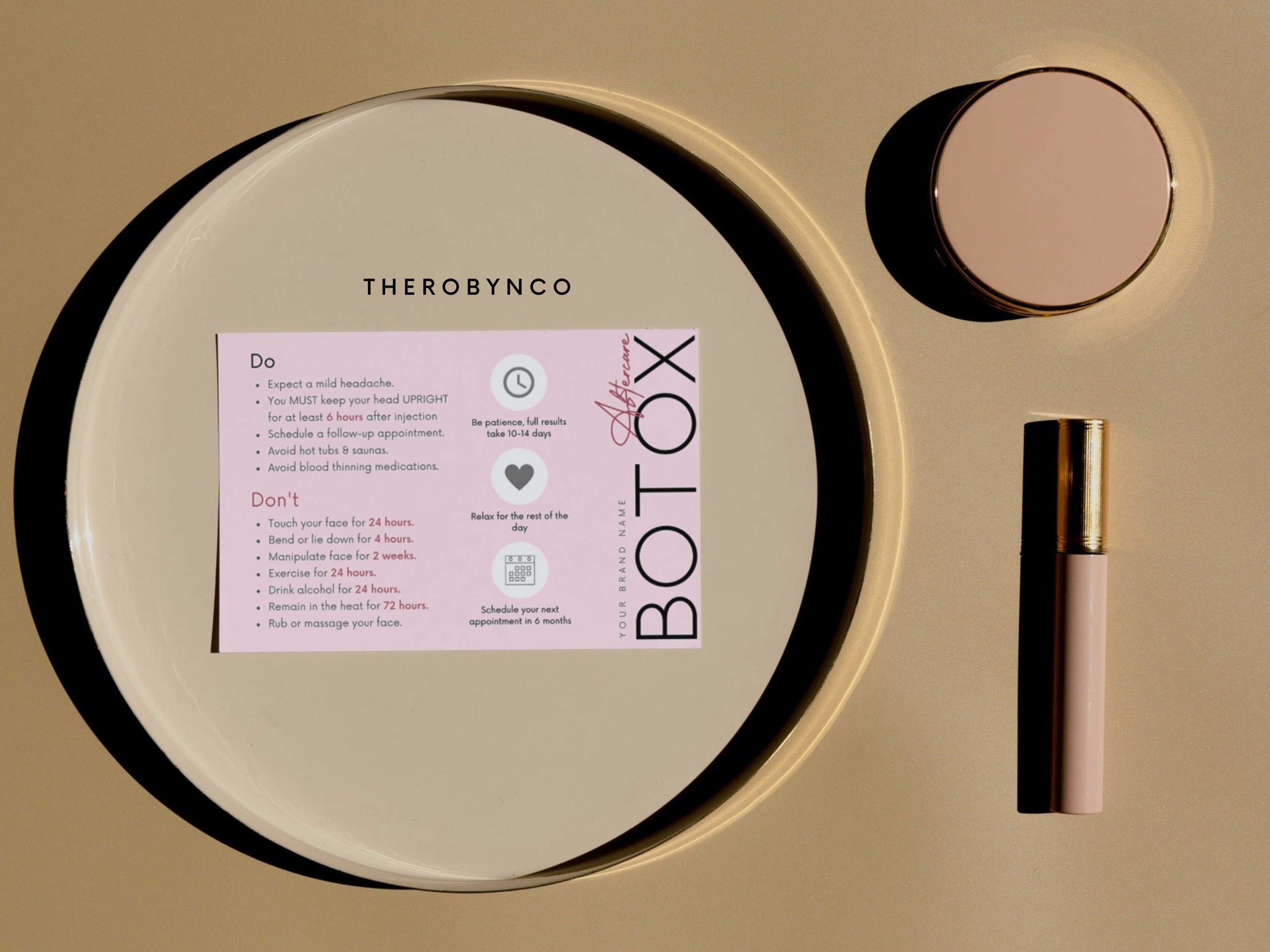 DIY Botox Filler Aftercare Card Design Mini Templates - Etsy