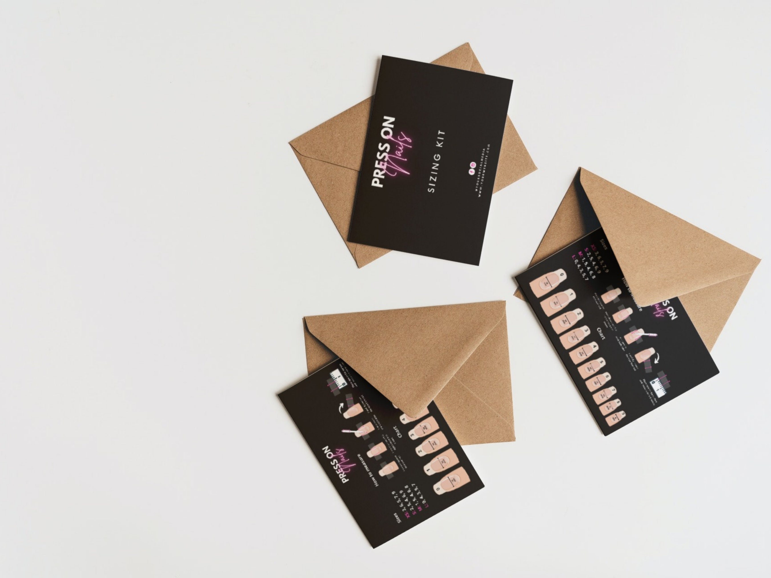 DIY Press on Nail Sizing Kit Chart Card Templates Design - Etsy