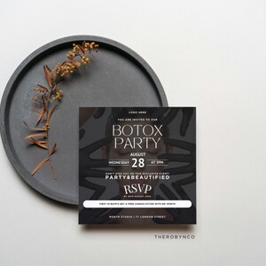 DIY Botox Party Invitation Flyer Templates, Editable Printable, Botox ...