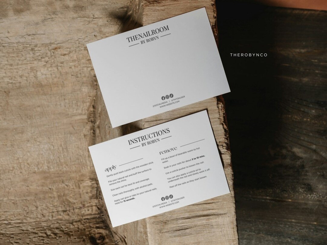 DIY Press on Nails Display Card Templates, Instructions How to Card ...