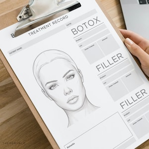 Botox and Dermal Filler Face Lip Treatment Record Form PDF, Patient ...