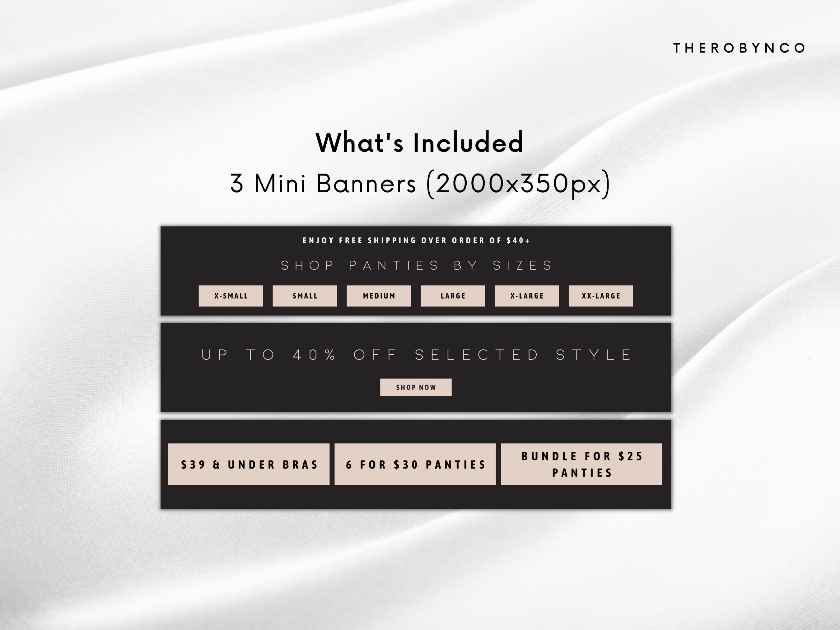 Mini Lingerie Web Banners Bundle Templates Set Website Banner - Etsy