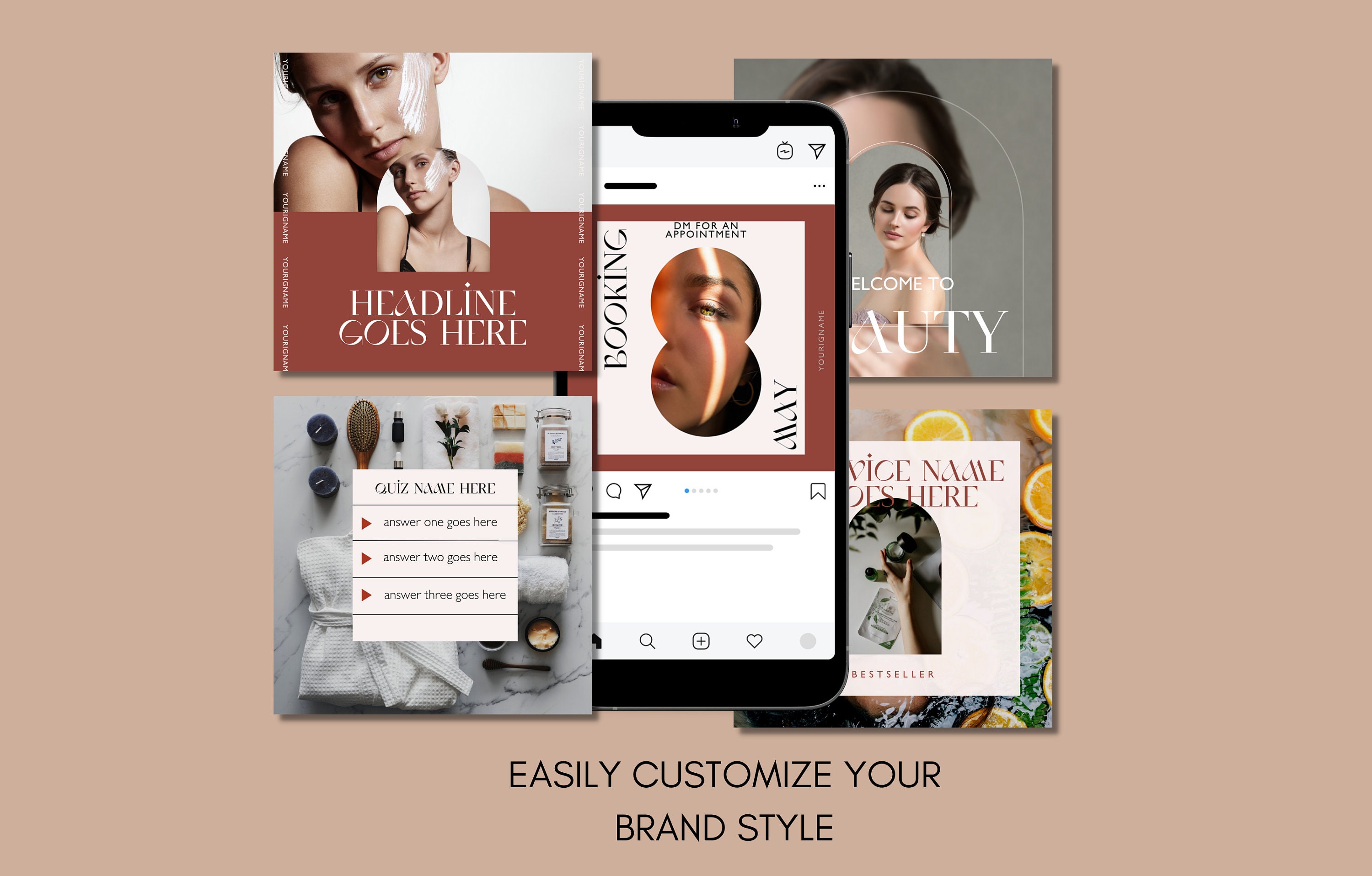 65 Editable Social Media Bundle Pack Template Skincare Beauty - Etsy