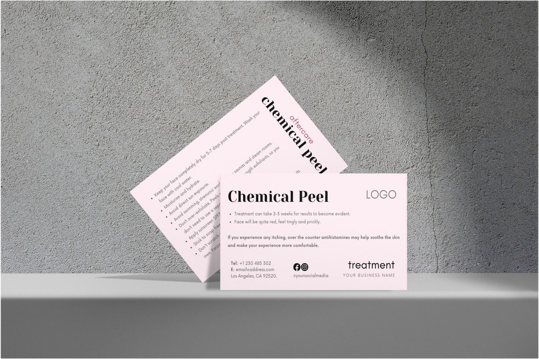 DIY Chemical Peel Aftercare Card Design Templates, Dermapeeling ...