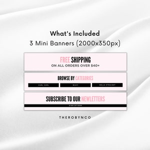 DIY Large Hair Extensions Website Banner Shopify Bundle Set Templates ...